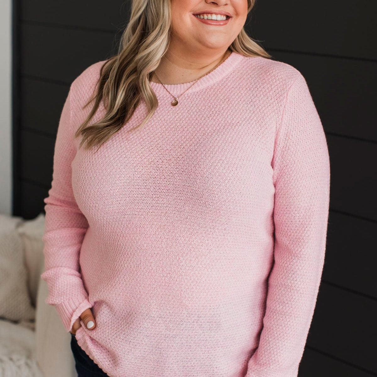 Runway Beauty Knit Sweater- Baby Pink – The Pulse Boutique