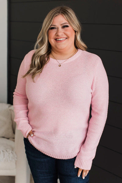 Runway Beauty Knit Sweater- Baby Pink – The Pulse Boutique