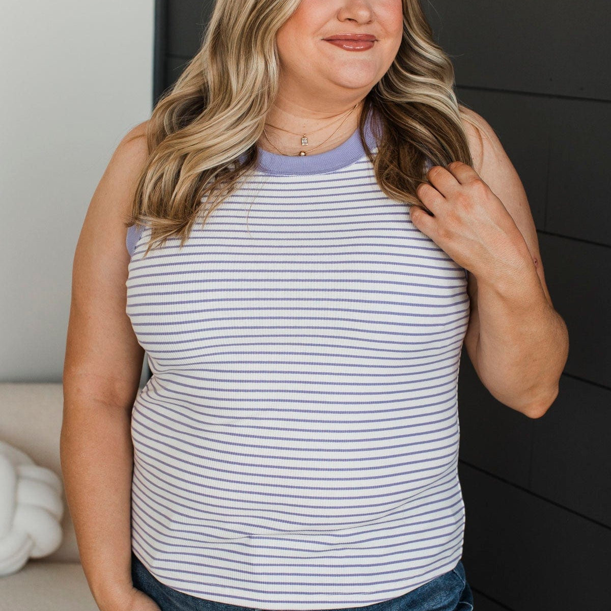 Meant To Amaze Striped Tank Top- Lavender – The Pulse Boutique