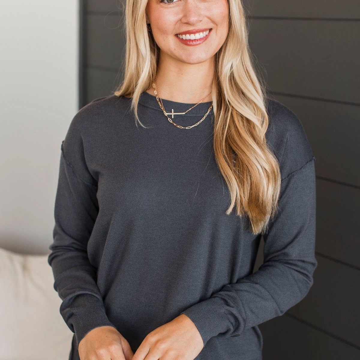 Unforgettable Days Lightweight Sweater- Eclipse Blue – The Pulse Boutique