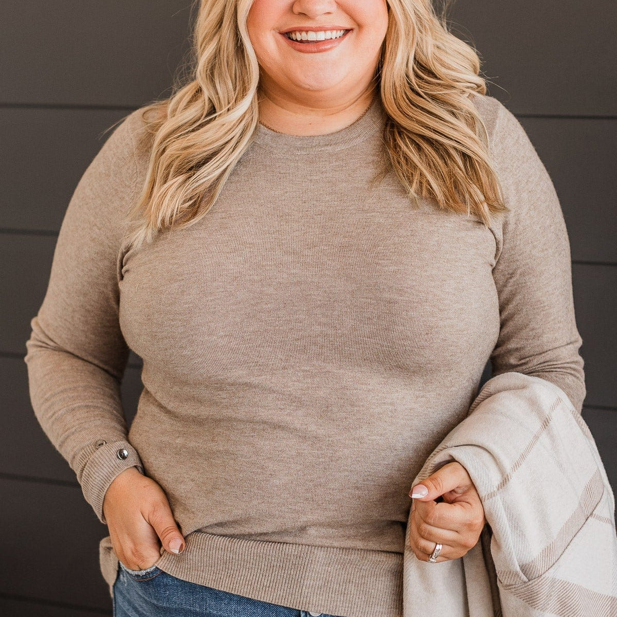 Second Glance Knit Sweater- Taupe – The Pulse Boutique