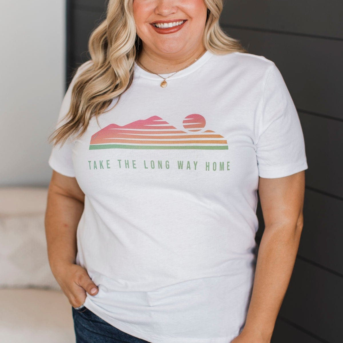 "Take The Long Way Home" Graphic Tee- White – The Pulse Boutique