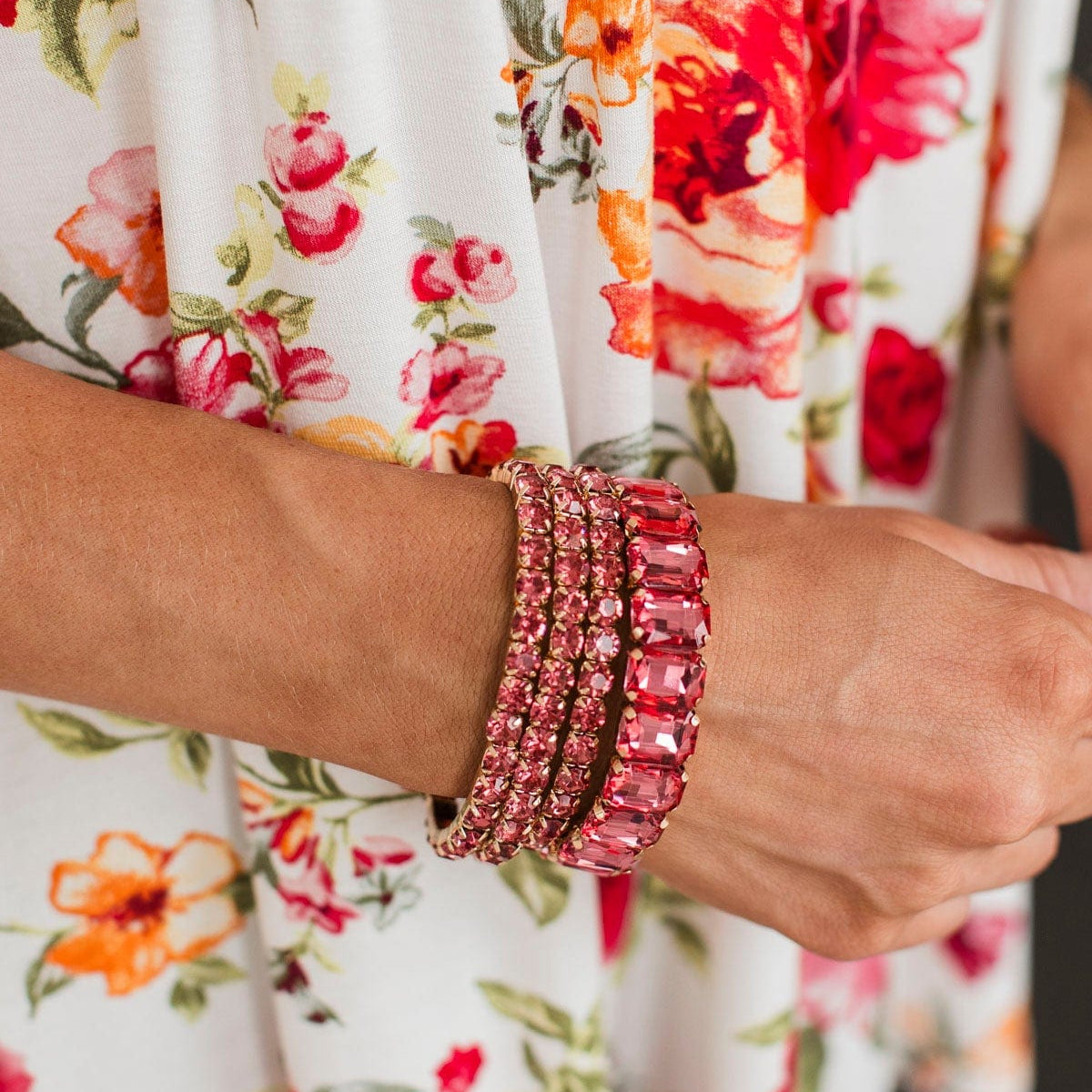Feeling Like A Princess Bracelet Set- Fuchsia – The Pulse Boutique