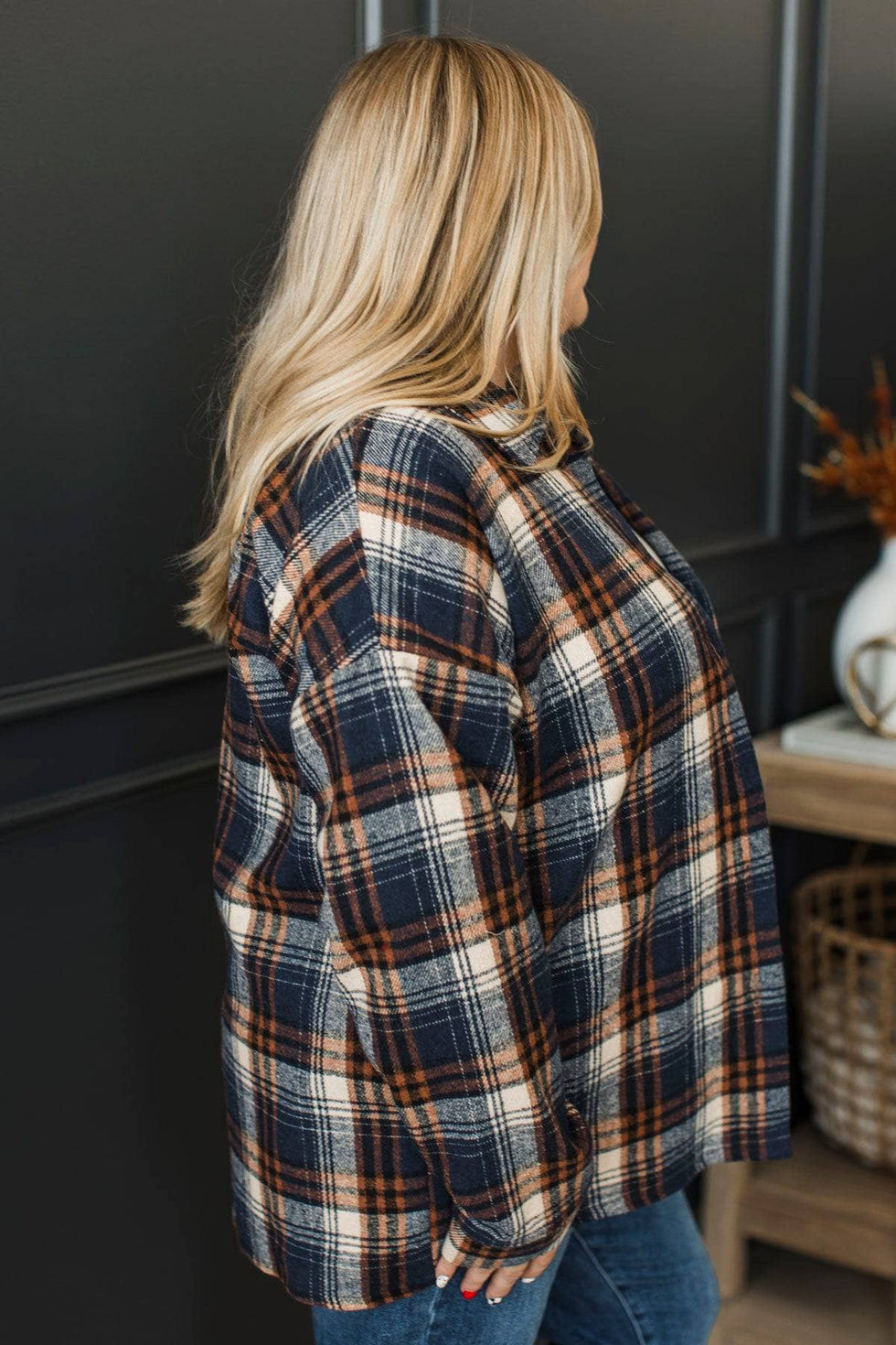 Campfire Nights Plaid Jacket- Navy – The Pulse Boutique