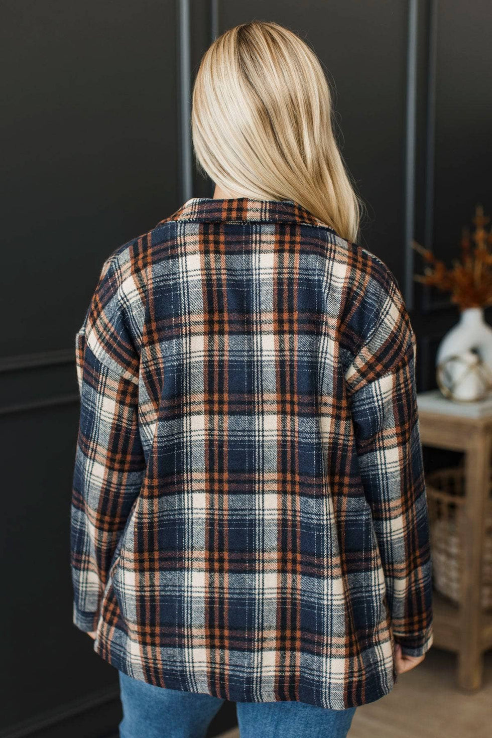 Campfire Nights Plaid Jacket- Navy – The Pulse Boutique