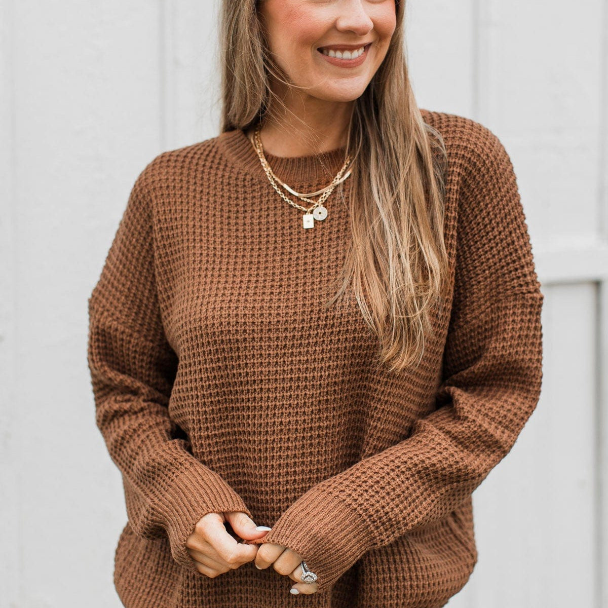 Captivating In Color Knit Sweater- Dark Rust – The Pulse Boutique