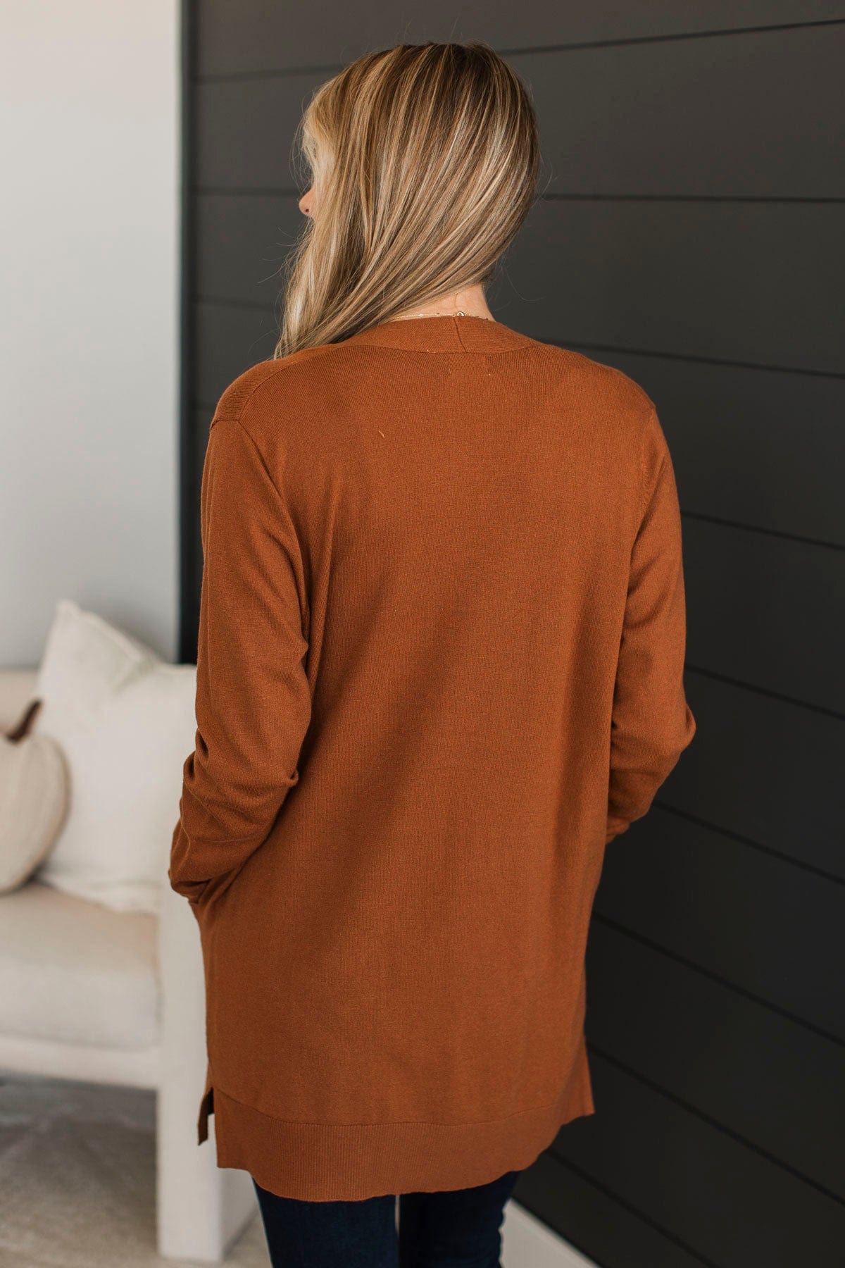 Any Time Now Knit Cardigan- Copper – The Pulse Boutique