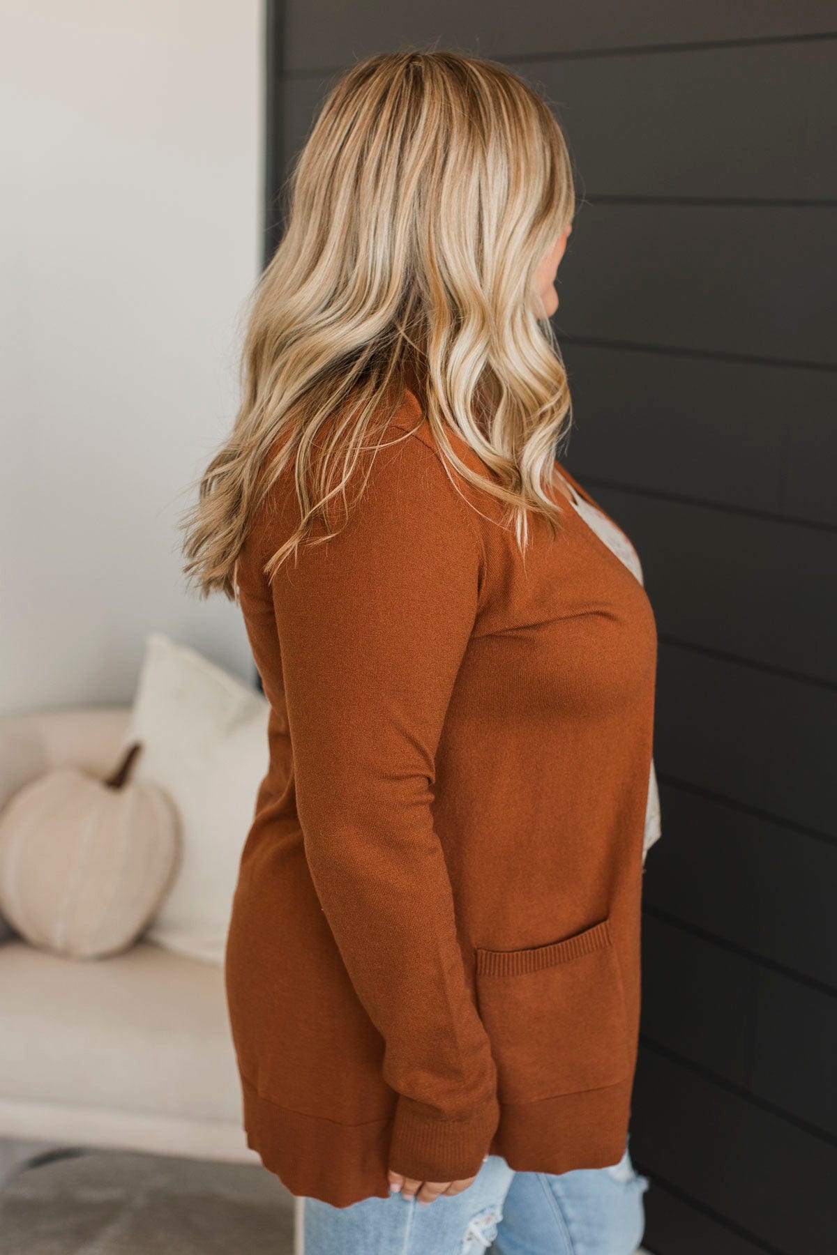 Any Time Now Knit Cardigan- Copper – The Pulse Boutique