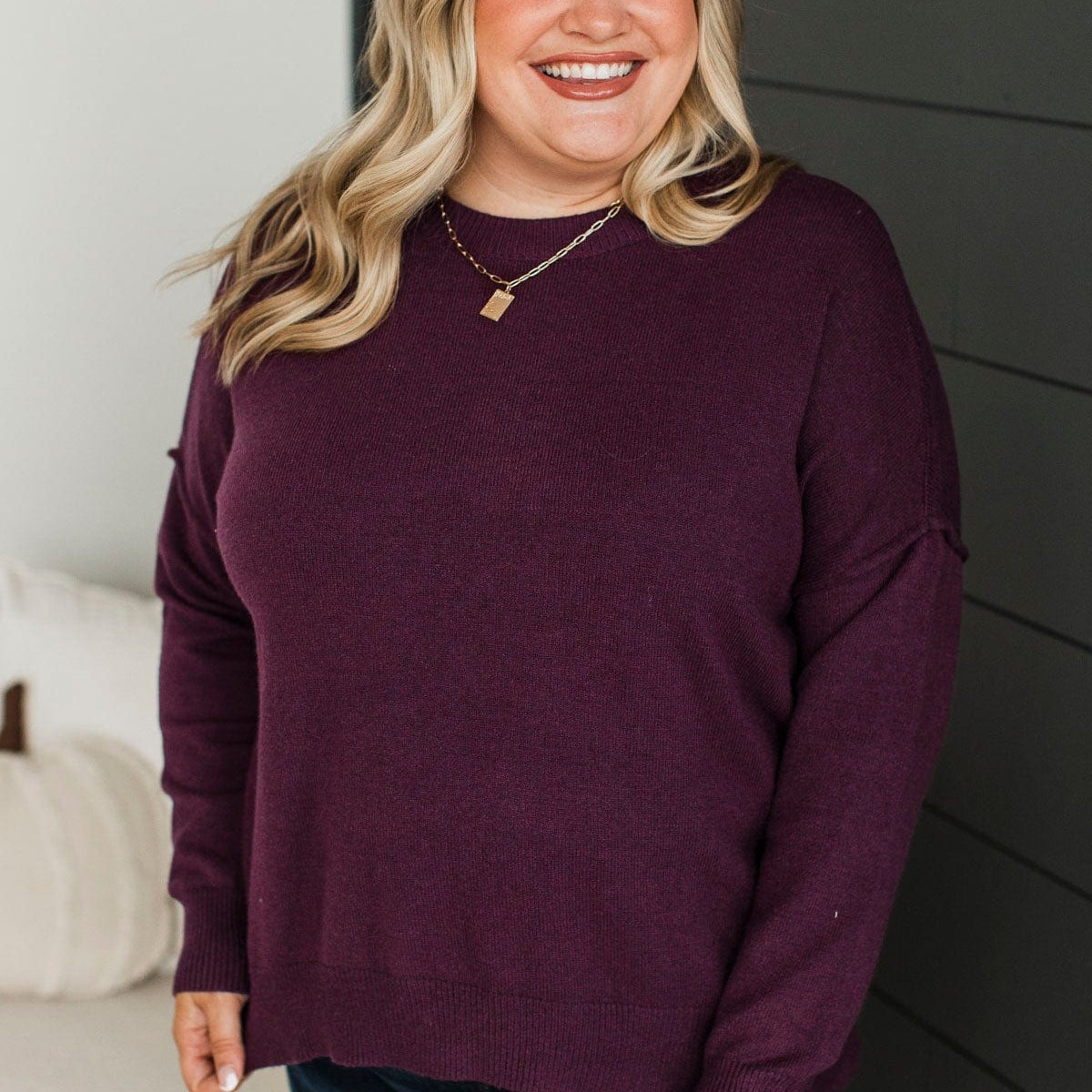 Ahead Of The Times Knit Sweater- Fig – The Pulse Boutique