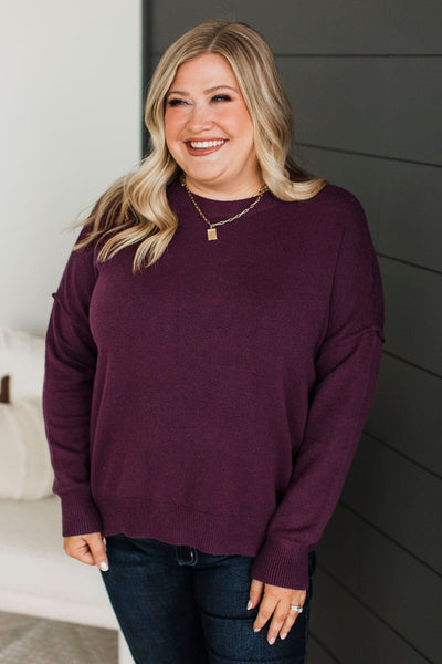 Ahead Of The Times Knit Sweater- Fig – The Pulse Boutique
