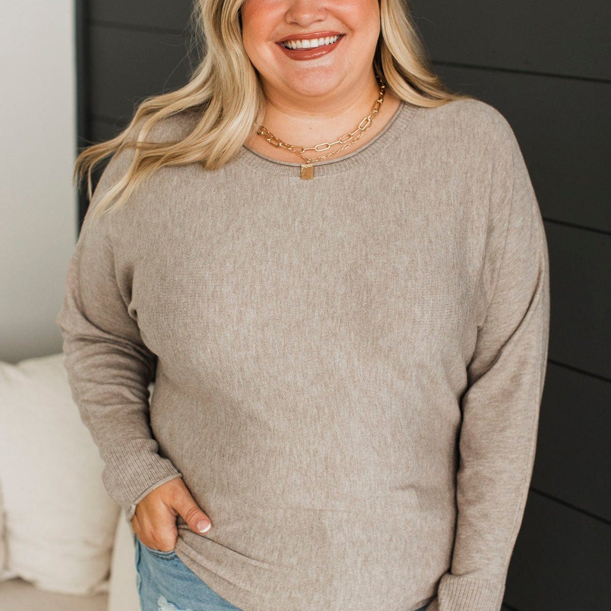 Caught Your Interest Dolman Sweater- Stone – The Pulse Boutique