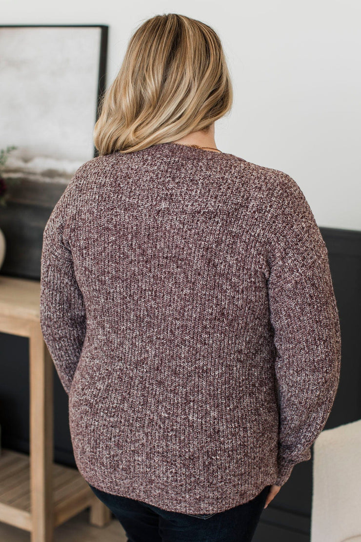 Onto Better Things Two-Tone Knit Sweater- Burgundy – The Pulse Boutique