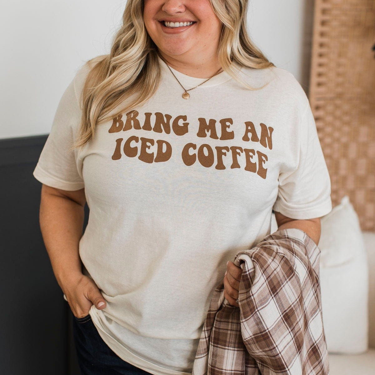 "Bring Me An Iced Coffee" Graphic Tee- Cream – The Pulse Boutique