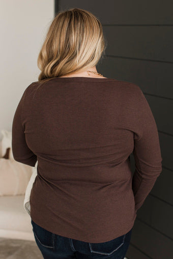 Super Lovable Long Sleeve Top- Brown – The Pulse Boutique