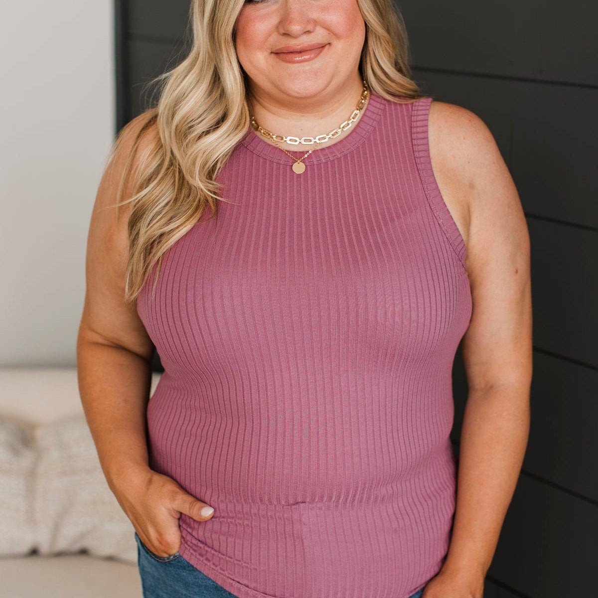 Build Me Up Ribbed Tank Top- Mauve – The Pulse Boutique