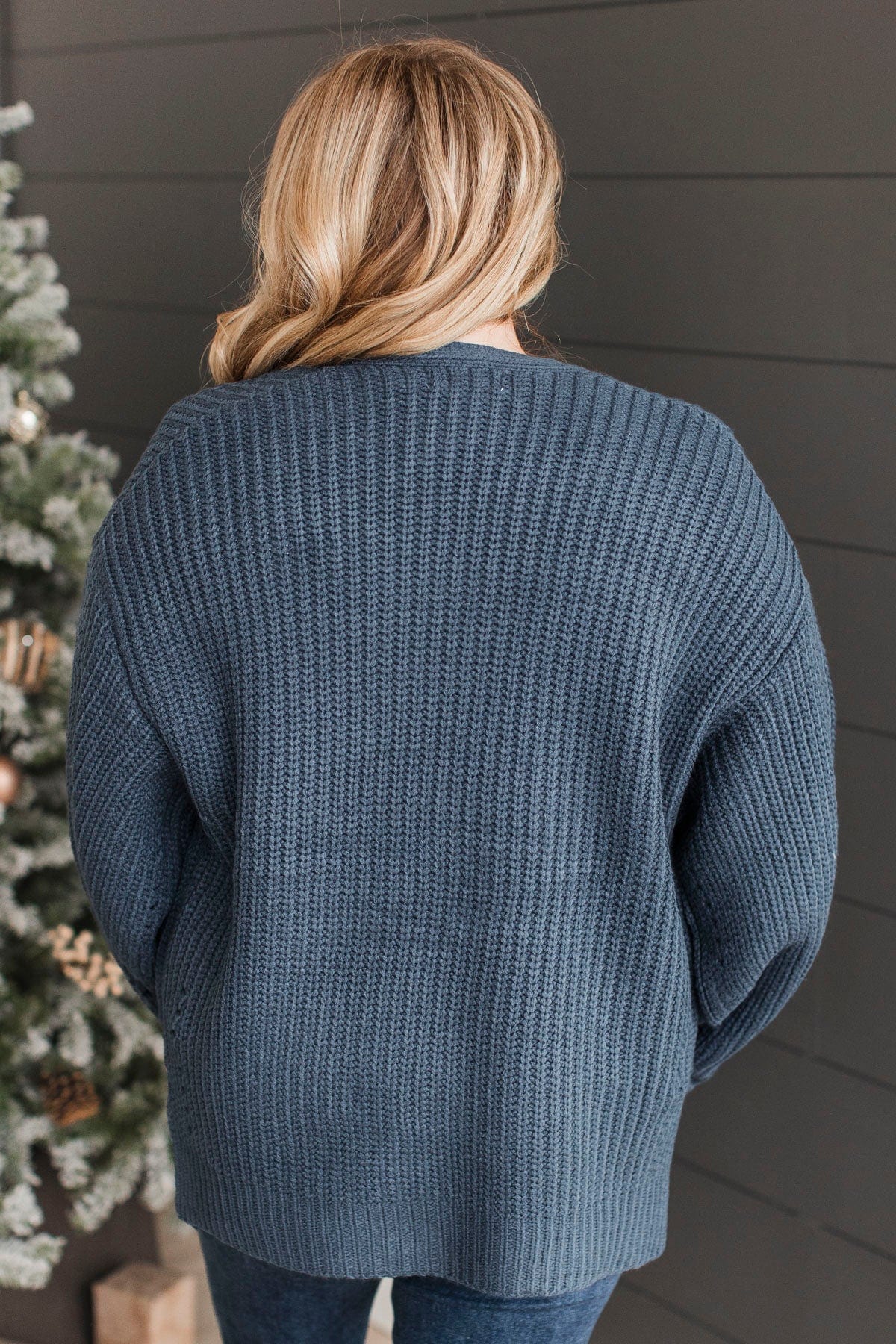 Best For You Thick Knit Cardigan- Midnight Blue – The Pulse Boutique