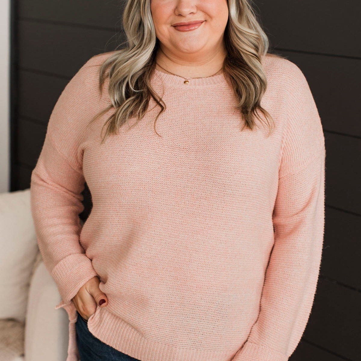 Reaching Out To You Knit Sweater- Light Pink – The Pulse Boutique