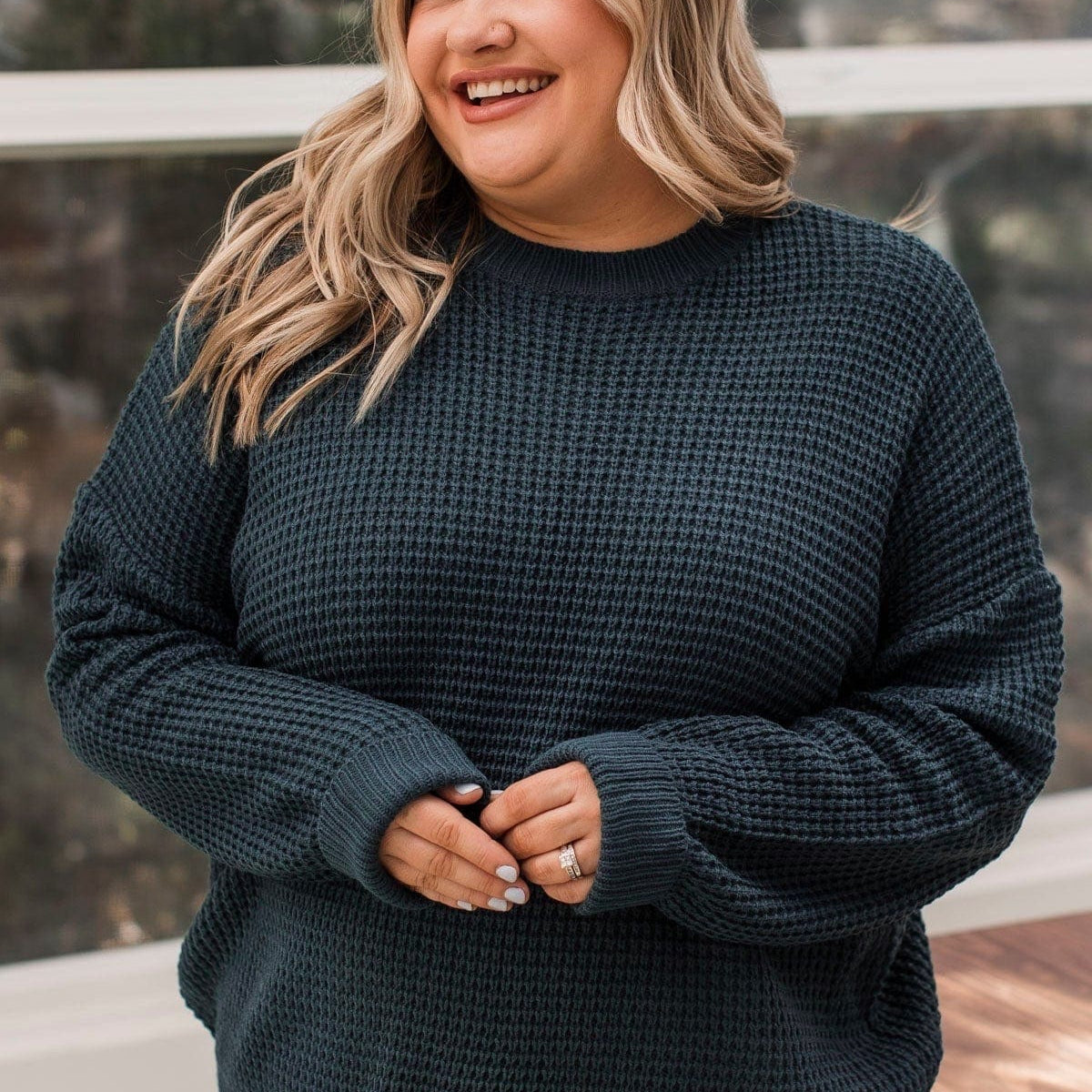 Captivating In Color Knit Sweater- Dark Teal – The Pulse Boutique