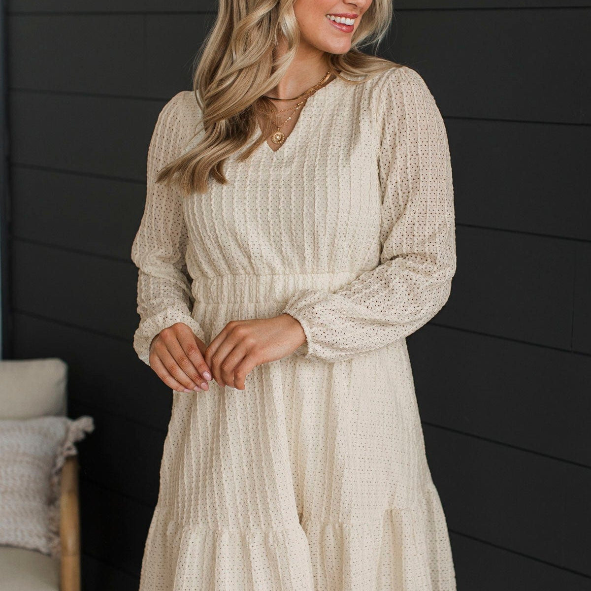 Simply Polished Long Sleeve Dress- Ivory – The Pulse Boutique