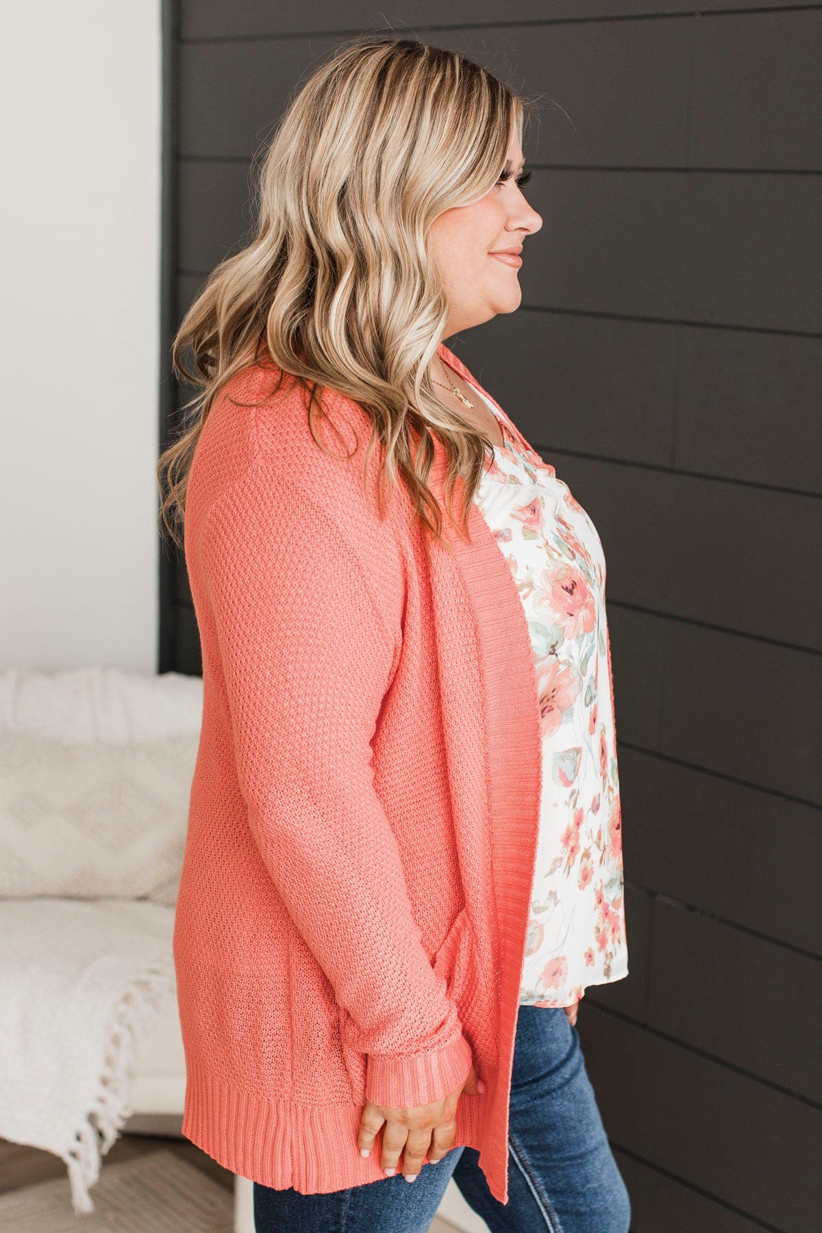 Welcoming To You Knitted Cardigan- Coral – The Pulse Boutique