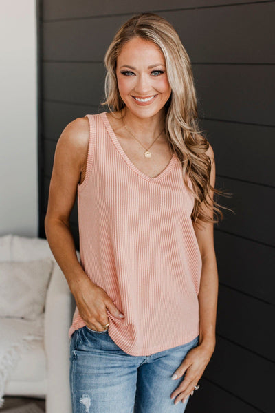 Always Adorable Ribbed Tank Top- Peach – The Pulse Boutique