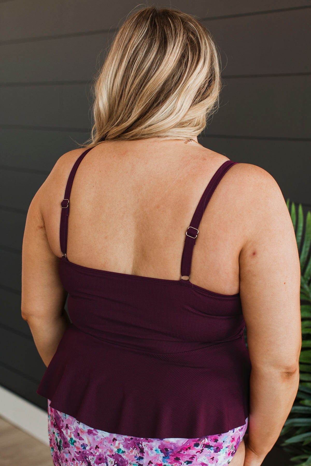 Ocean Breeze Peplum Tankini Swim Top- Plum Ribbed – The Pulse Boutique