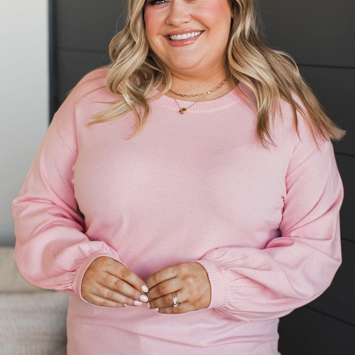 Warm Inspirations Knit Sweater- Light Pink – The Pulse Boutique