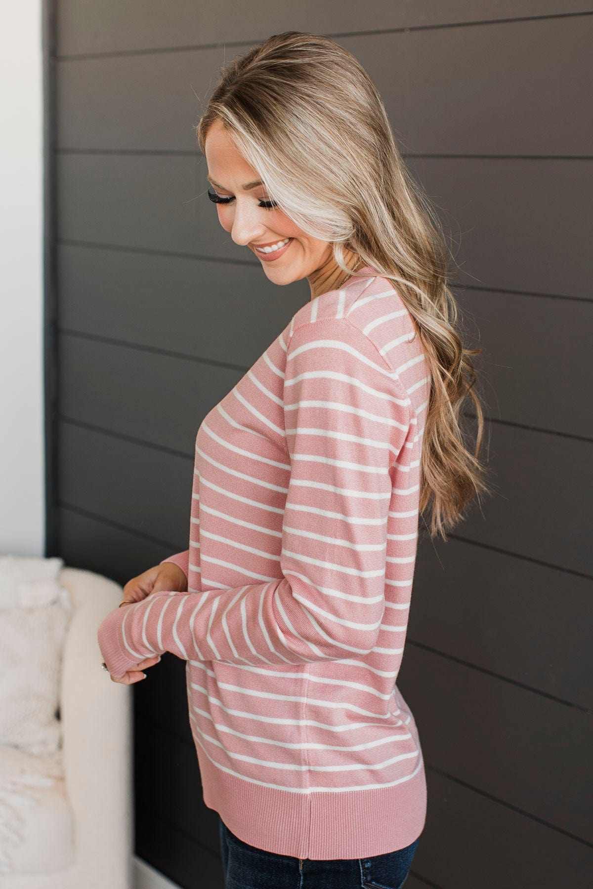 Brings You Back Striped Sweater- Pink – The Pulse Boutique