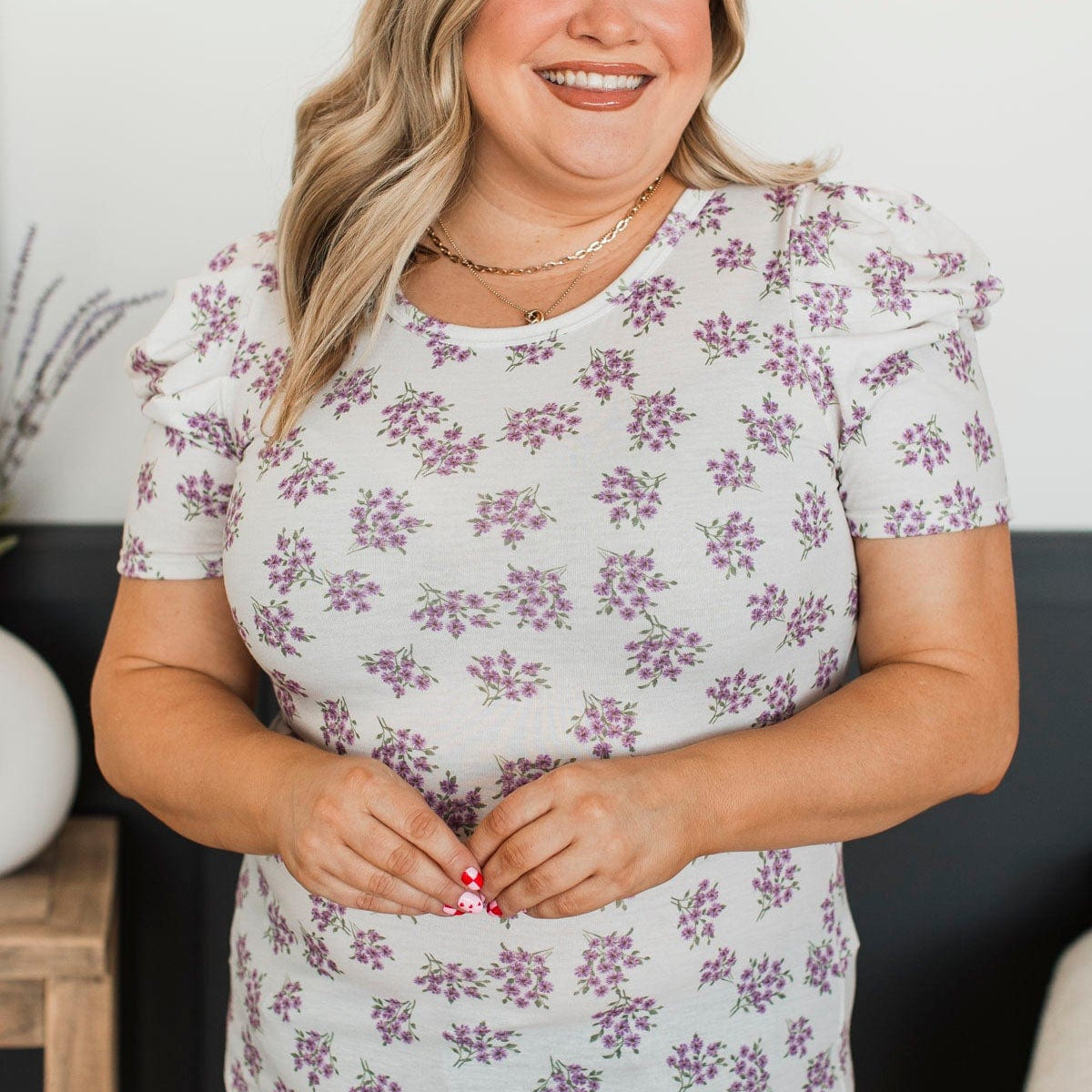 Unbelievably Devoted Floral Top- Off-White & Purple – The Pulse Boutique