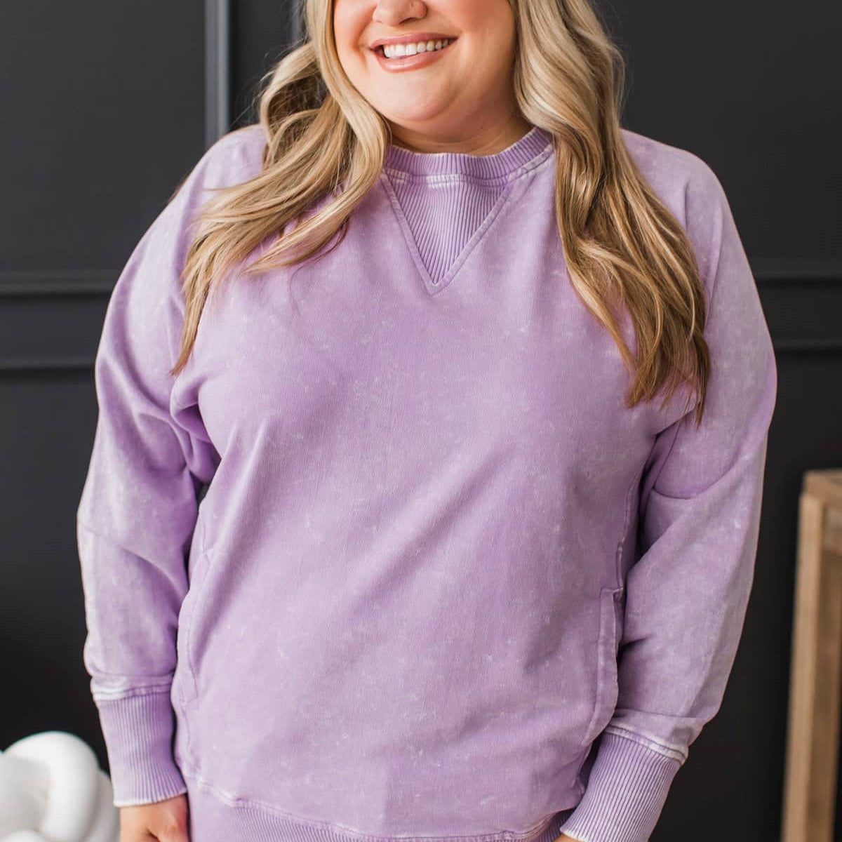 Bold Attitude Acid Wash Pullover- Lavender – The Pulse Boutique