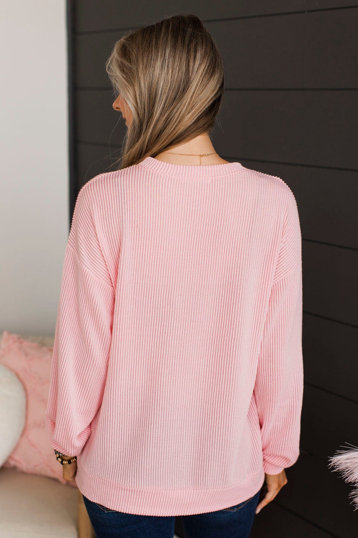 "Love" Graphic Ribbed Knit Top- Light Pink – The Pulse Boutique