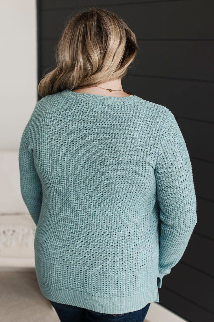 Absolutely Amazing Knit Sweater- Light Blue – The Pulse Boutique