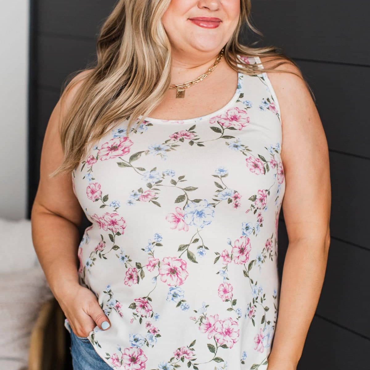Trust Your Instincts Floral Tank Top- Ivory – The Pulse Boutique
