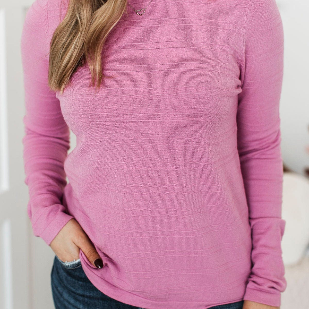 Fulfilling Friendships Striped Knit Sweater- Orchid – The Pulse Boutique