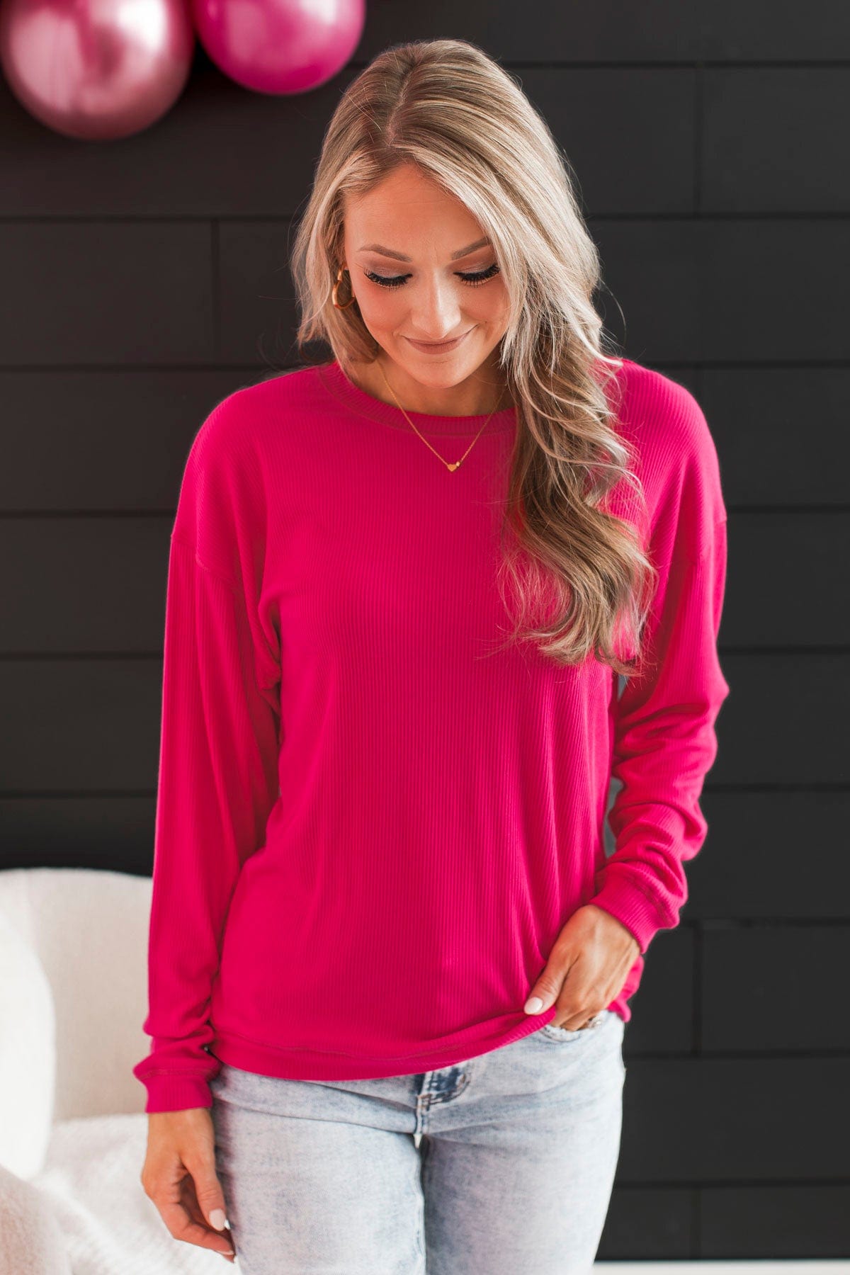 Express It All Knit Pullover Top- Hot Pink – The Pulse Boutique