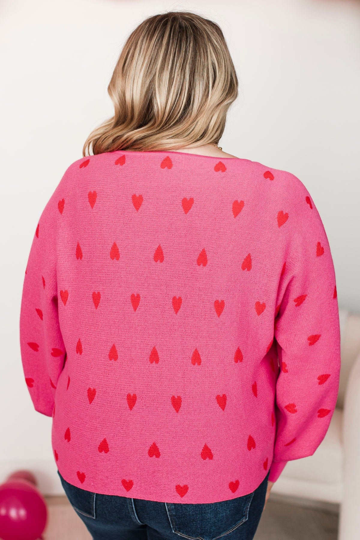 Charming Moments Heart Knit Sweater- Pink – The Pulse Boutique