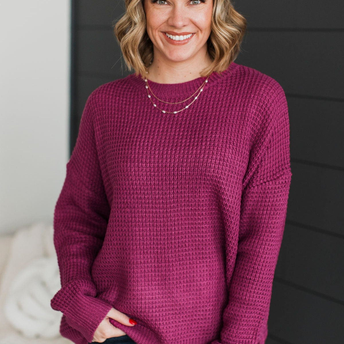 Captivating In Color Knit Sweater- Berry – The Pulse Boutique