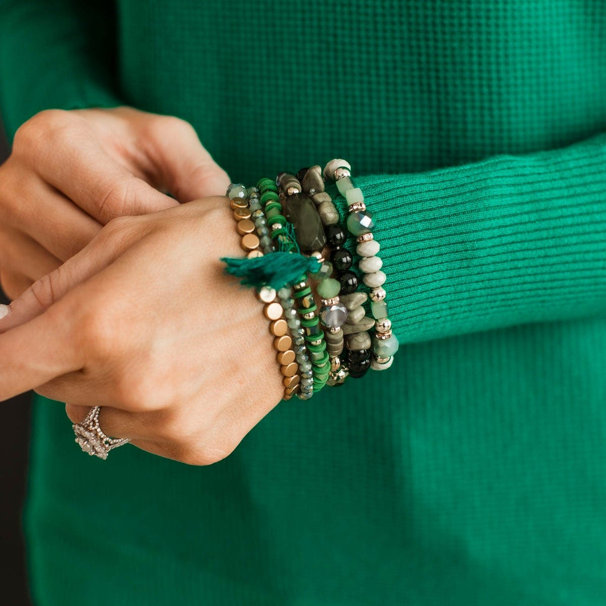 Focus On You Stackable Bracelet Set- Green – The Pulse Boutique