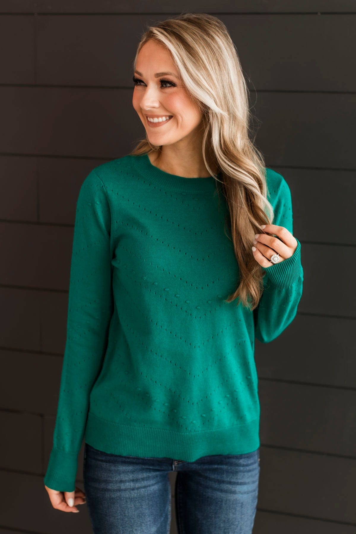 Timeless Allure Knit Sweater- Emerald – The Pulse Boutique