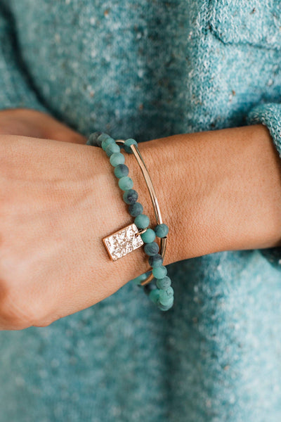 Stylish Situation Beaded Bracelet- Turquoise – The Pulse Boutique