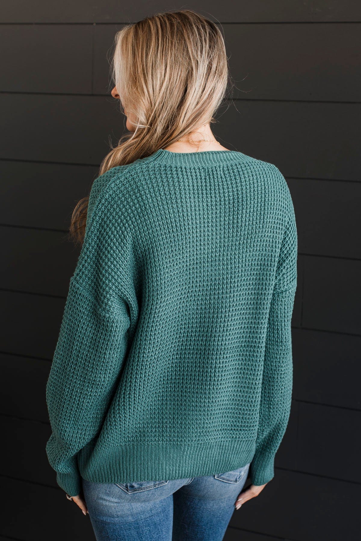 Captivating In Color Knit Sweater- Dusty Teal – The Pulse Boutique