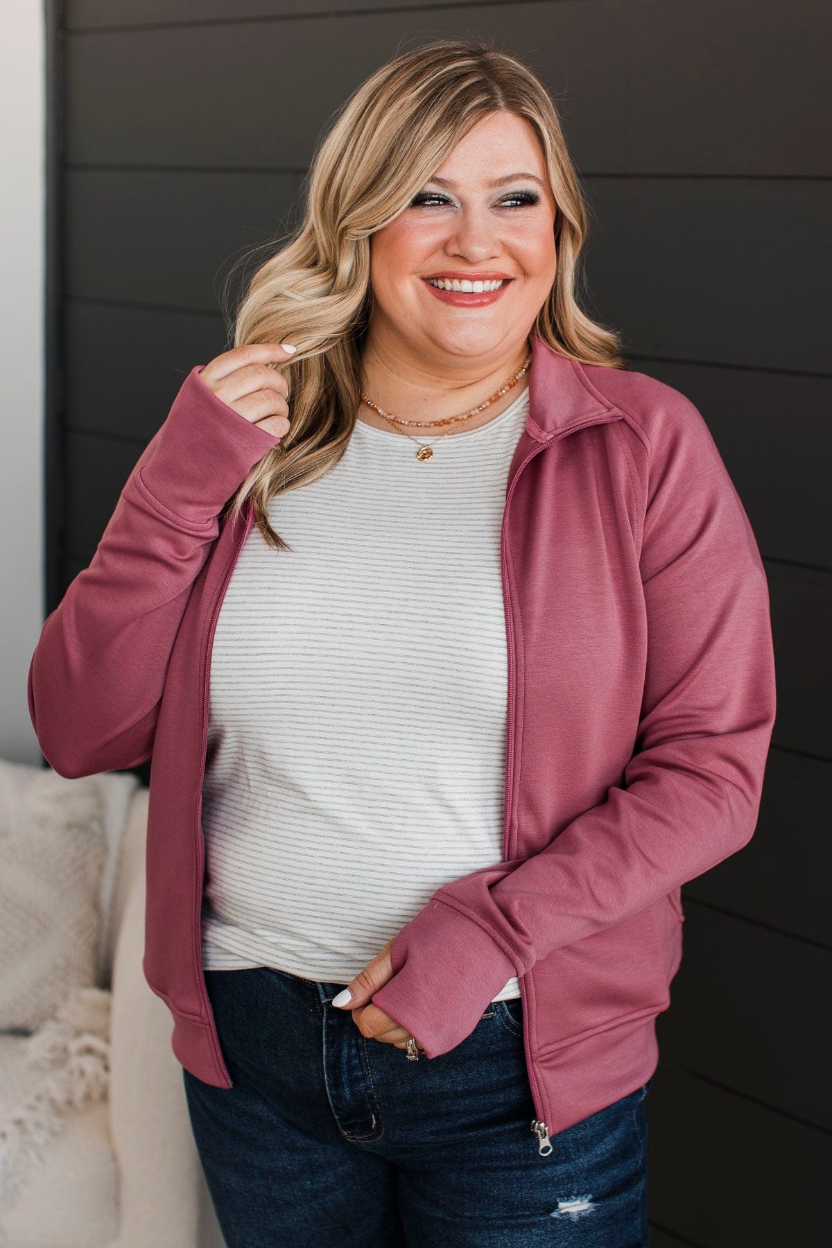 Keep Crushing It Zip-Up Jacket- Rose – The Pulse Boutique