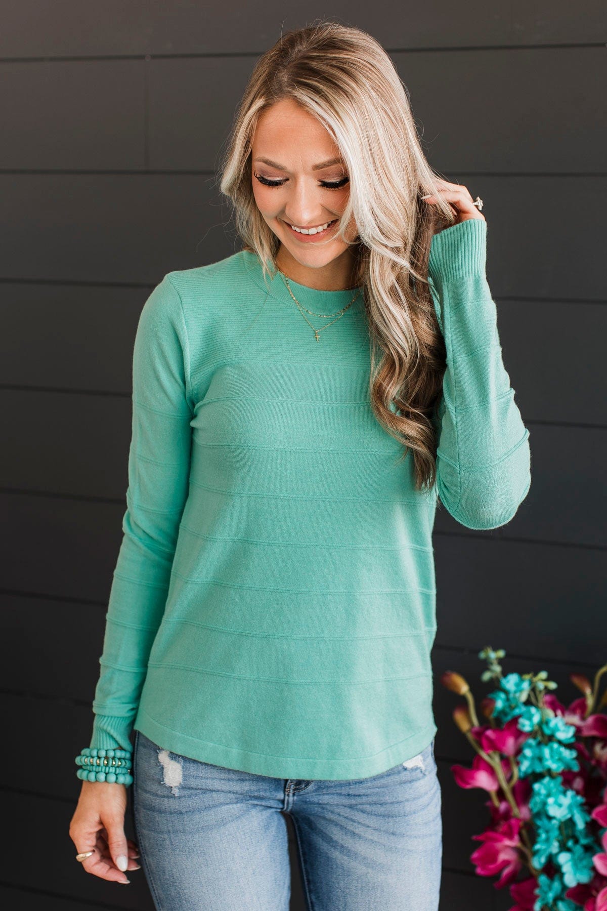 From The Heart Knit Sweater- Mint – The Pulse Boutique