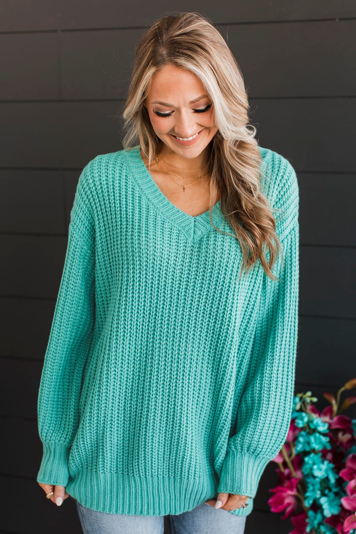 Sparkling Passion Knit Sweater- Dark Mint – The Pulse Boutique