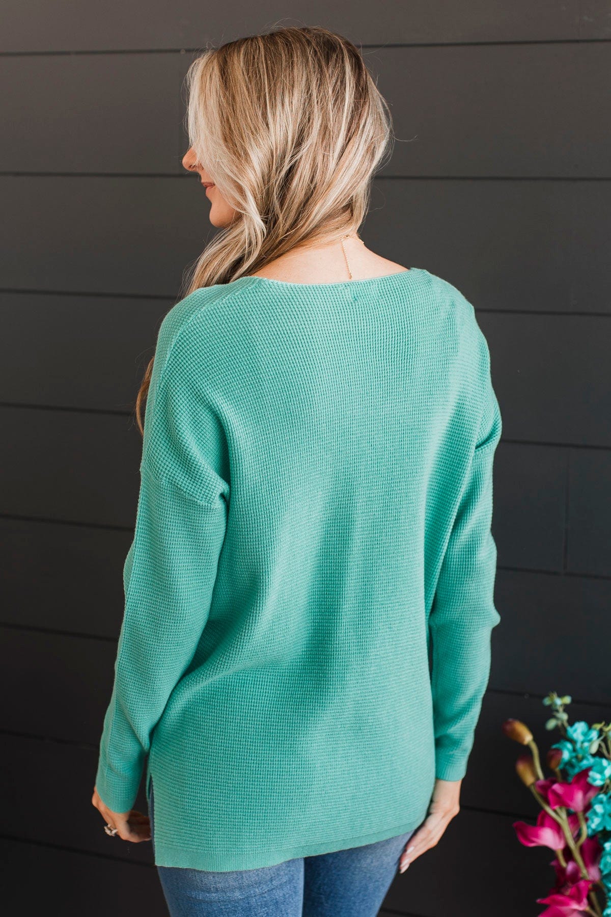 Here Together V-Neck Sweater- Mint – The Pulse Boutique