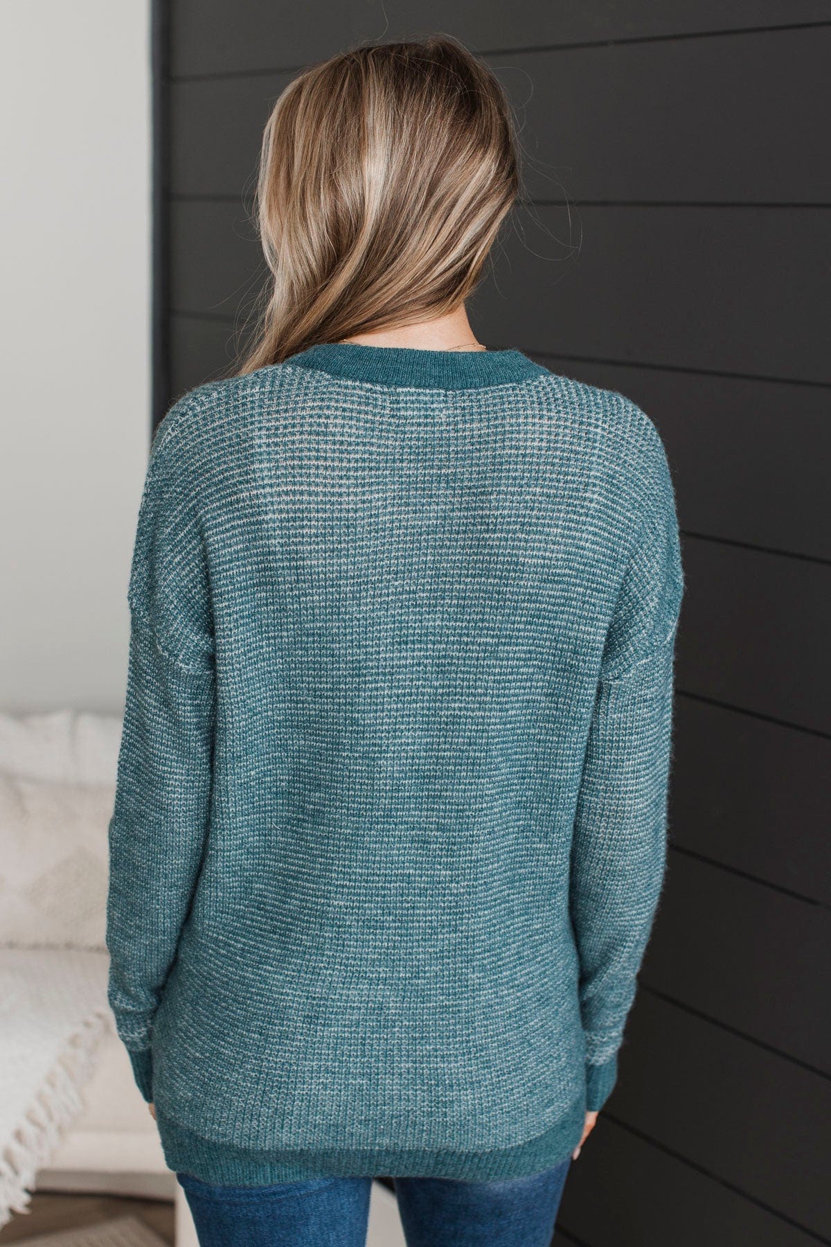 Perfectly Matched Knit Sweater- Teal – The Pulse Boutique
