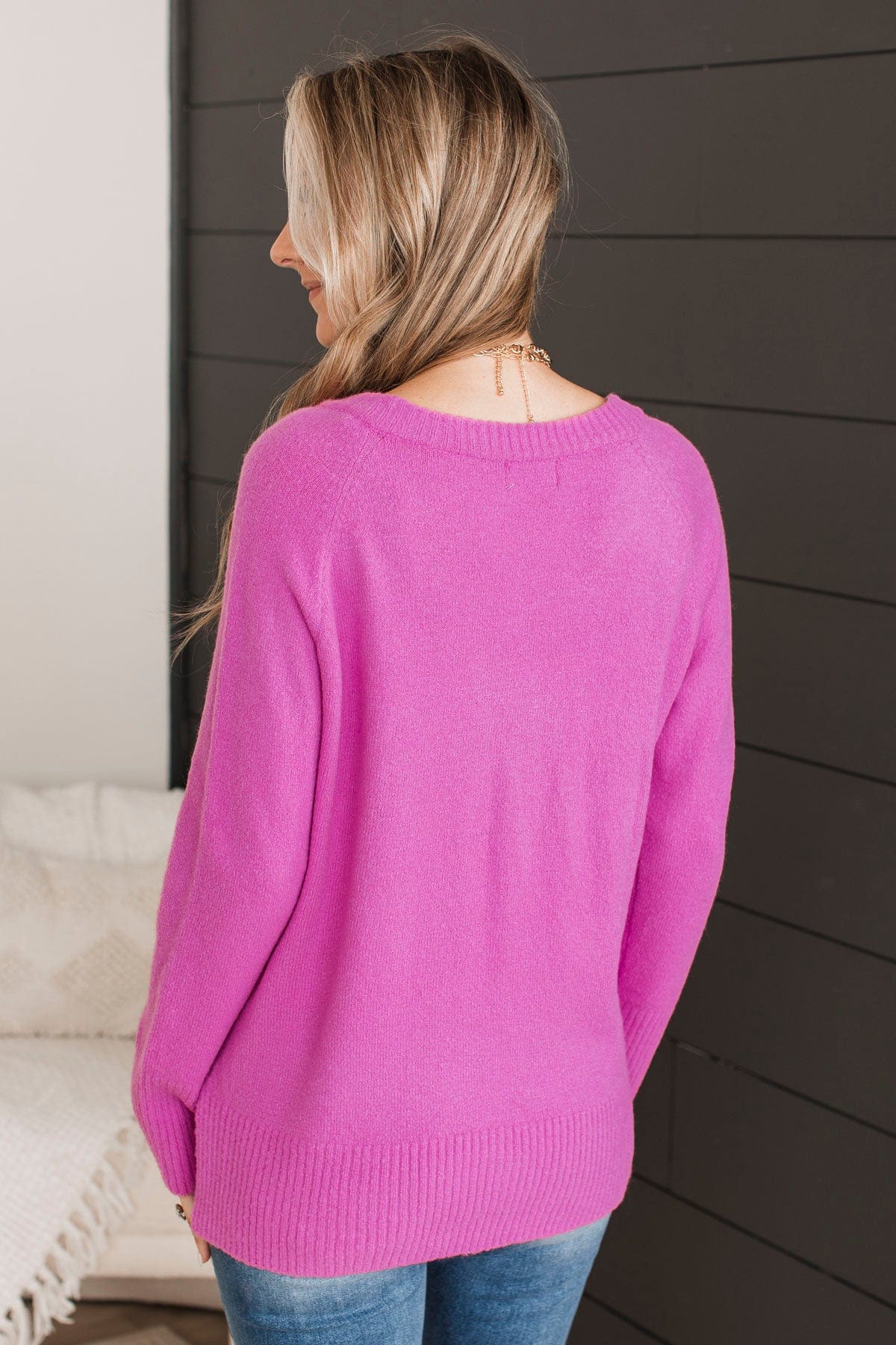 Touch Of Charm V-Neck Sweater- Orchid – The Pulse Boutique