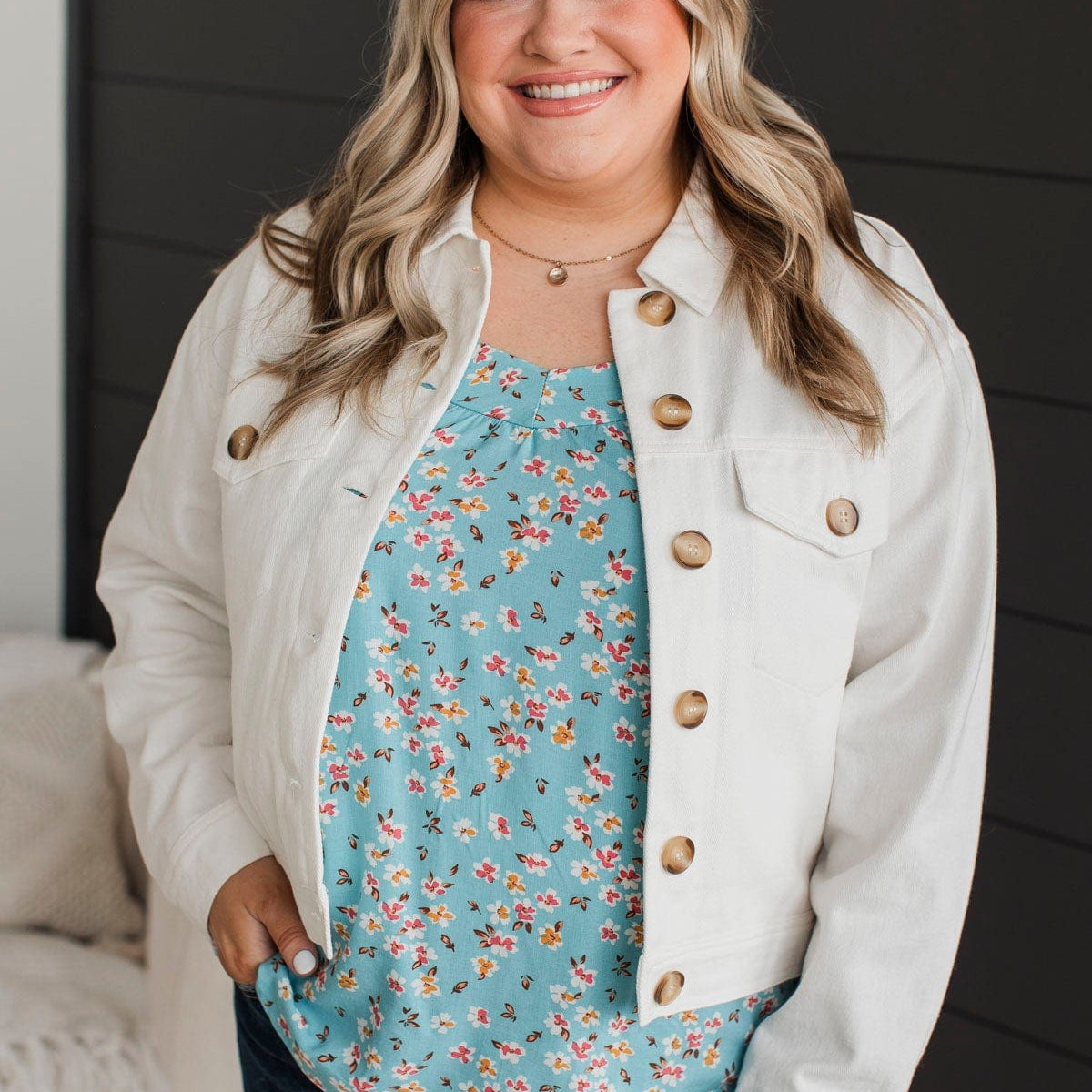 Now Is The Time Denim Jacket- Ivory – The Pulse Boutique