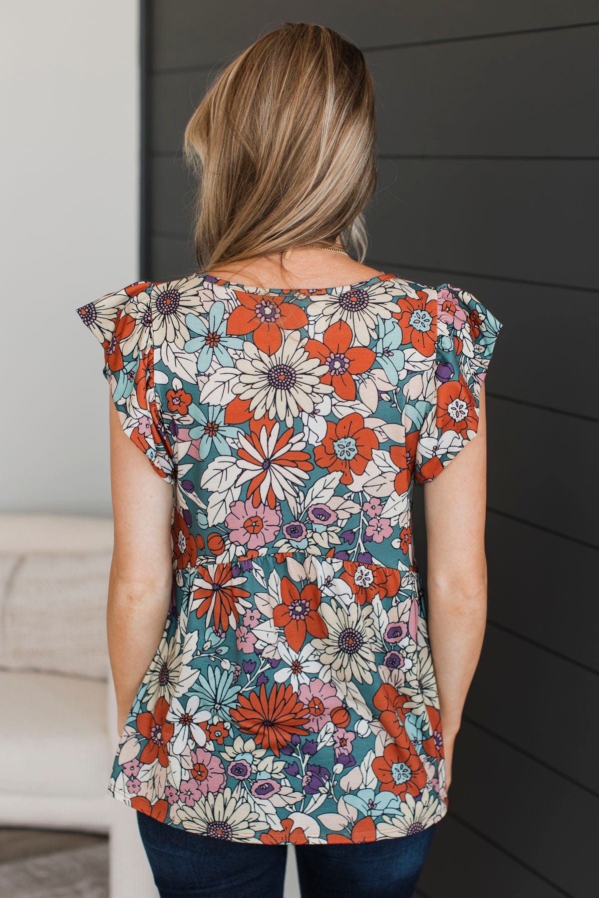 Love Again Floral Babydoll Top- Olive & Rust – The Pulse Boutique