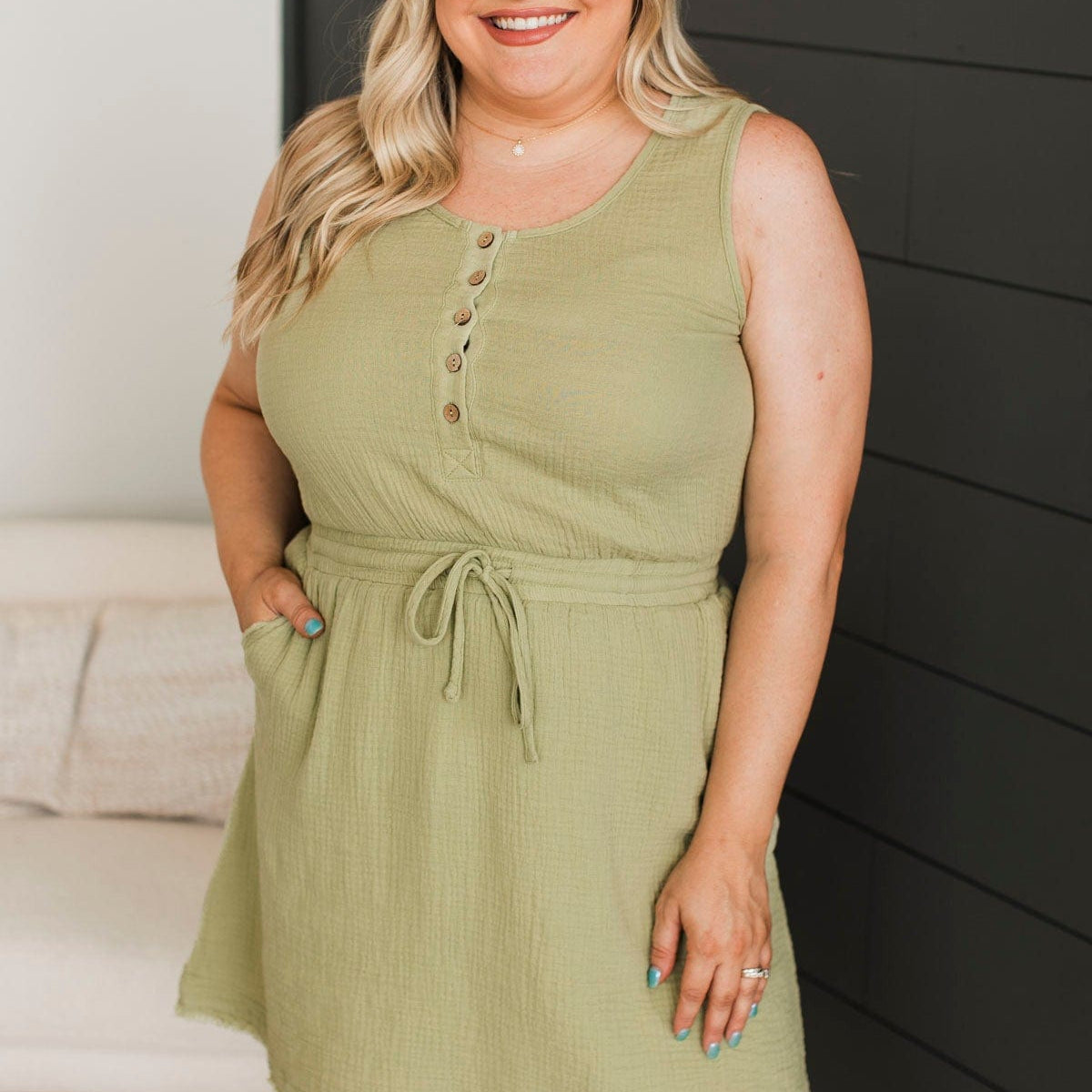 Changing Fate Cotton Dress- Light Olive – The Pulse Boutique